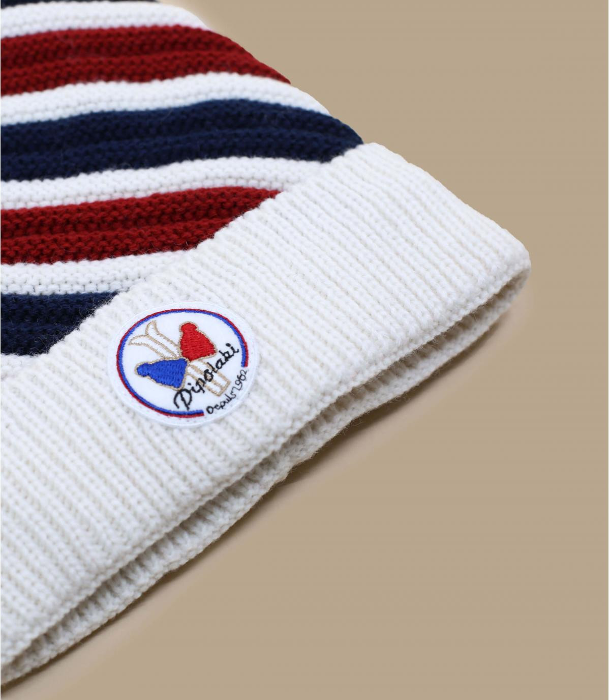 bonnet rayures rouge bleu - Algo blanc par Pipolaki : Headict